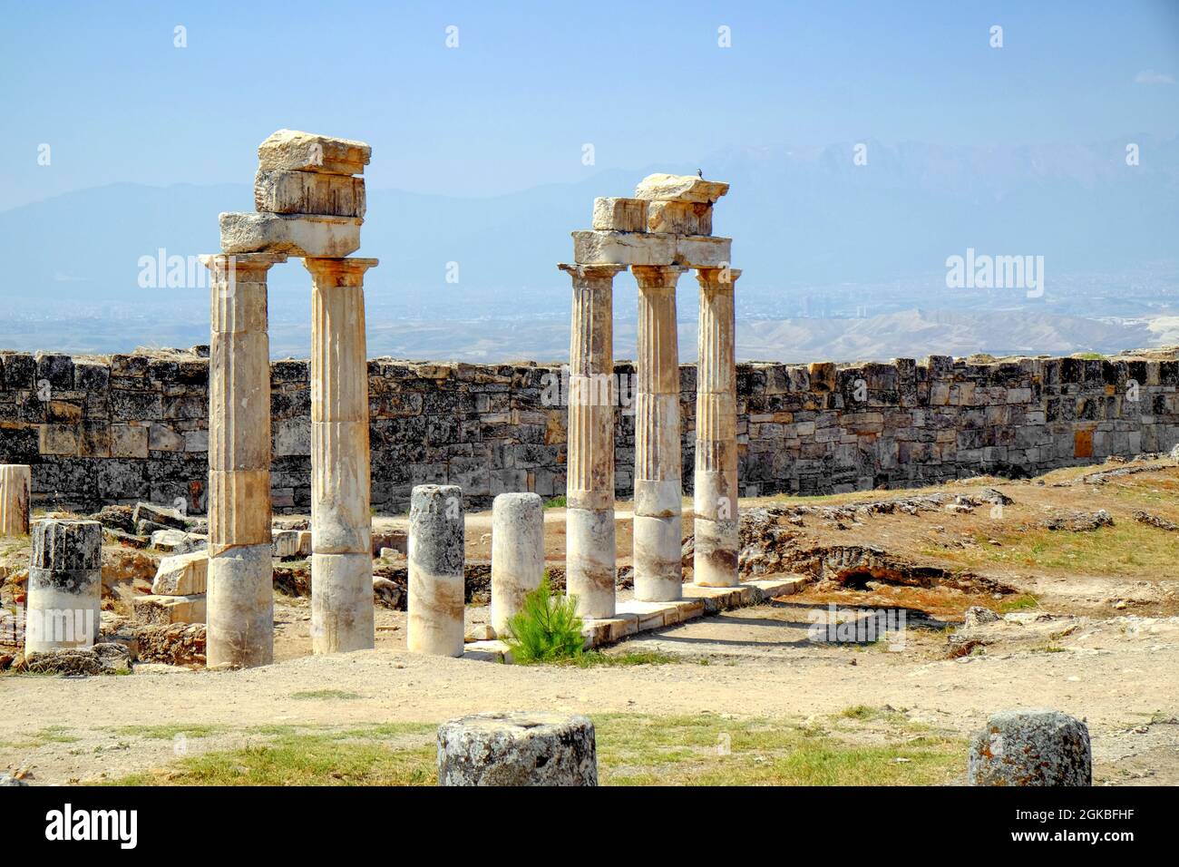 Beautiful view of ancient columns on sunny day Stock Photo - Alamy