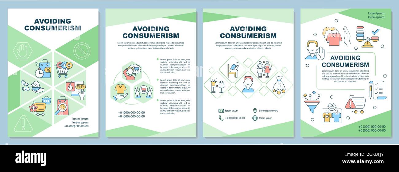 Avoiding consumerism brochure template Stock Vector Image & Art - Alamy