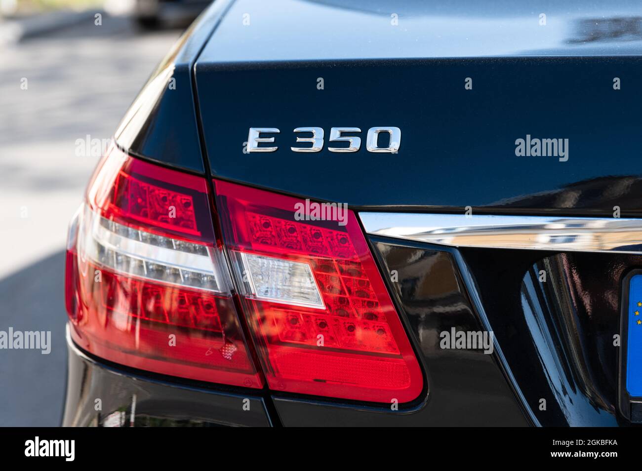 Mercedes E350 from the rear left Stock Photo - Alamy