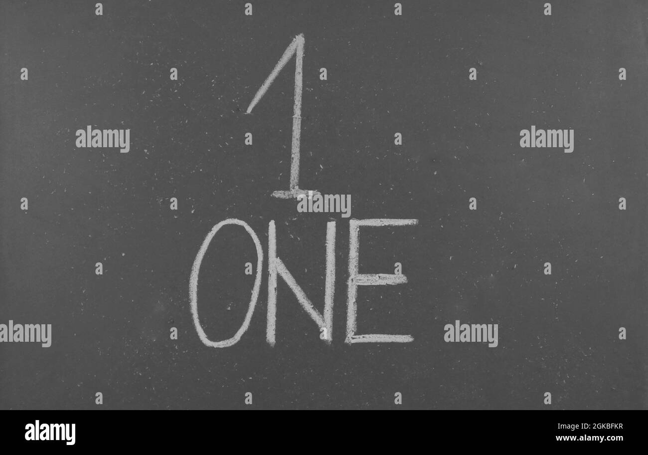 Number one written on the blackboard Stock Photo - Alamy