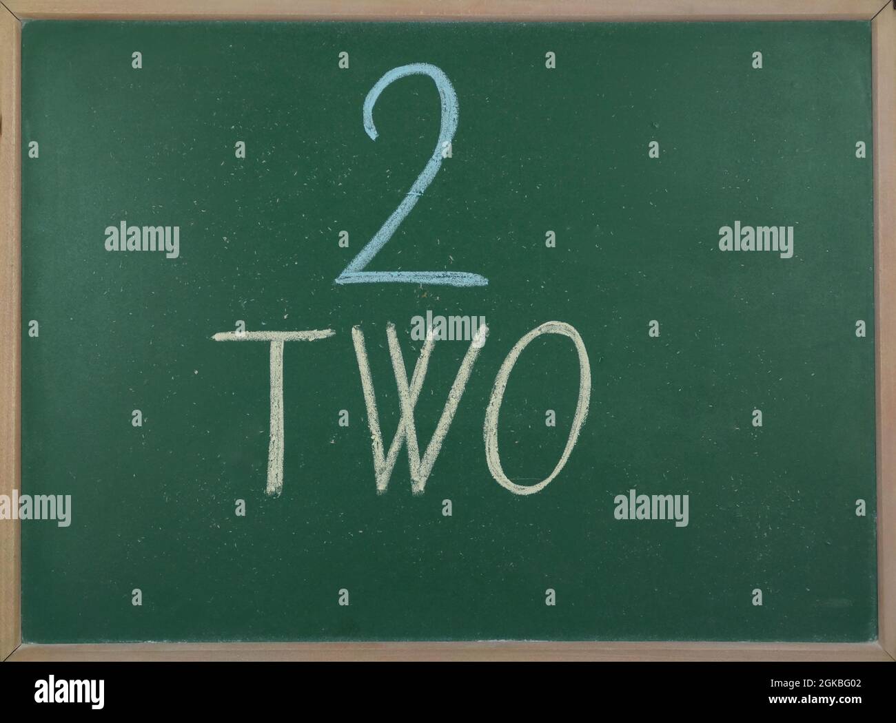 Number two written on the school board Stock Photo - Alamy
