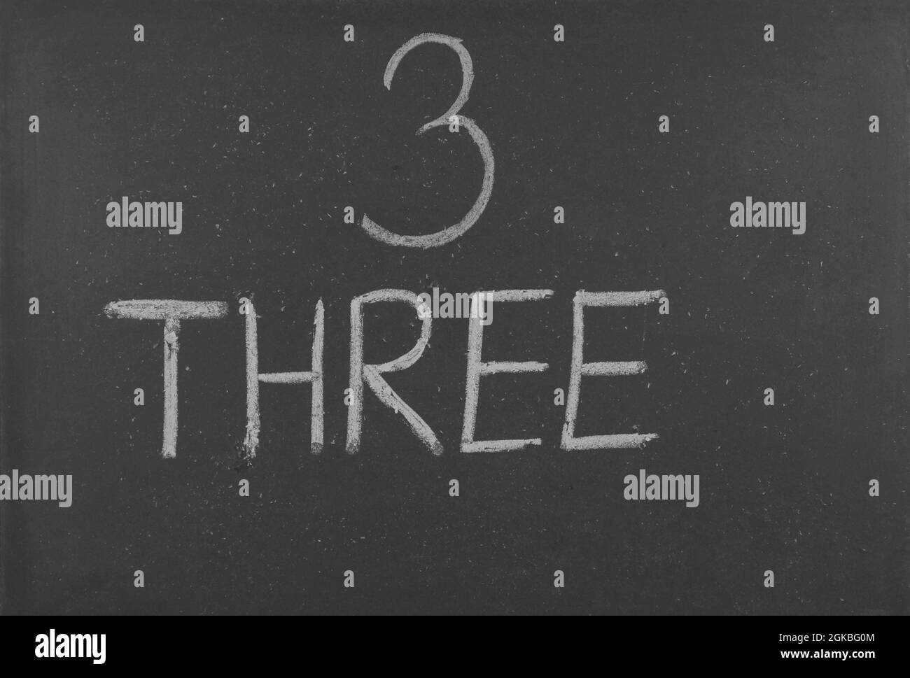 Number three written in chalk on the blackboard Stock Photo - Alamy