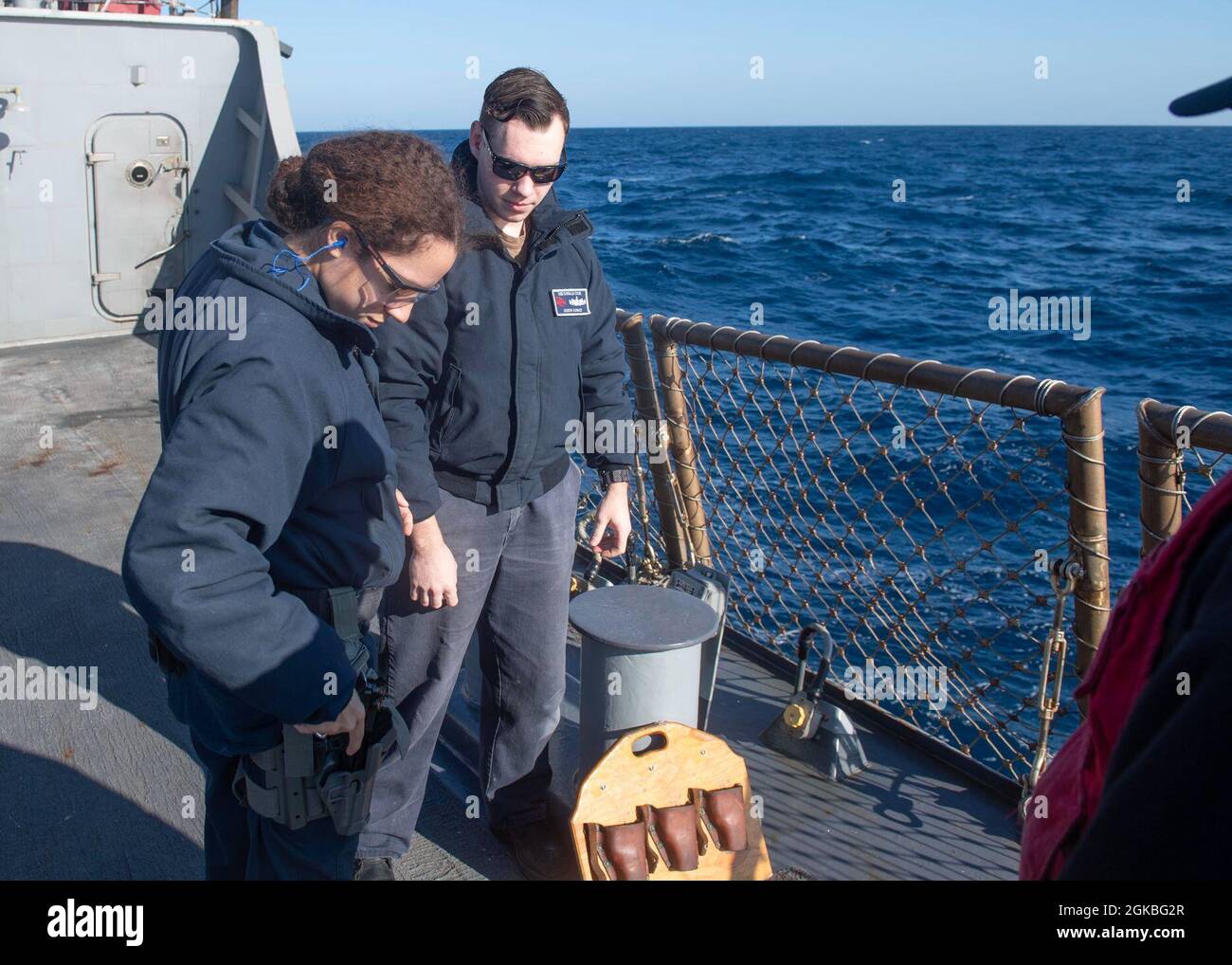 210304-N-RG171-0006 MEDITERRANEAN SEA (Mar. 4, 2021) Fire Controlman ...