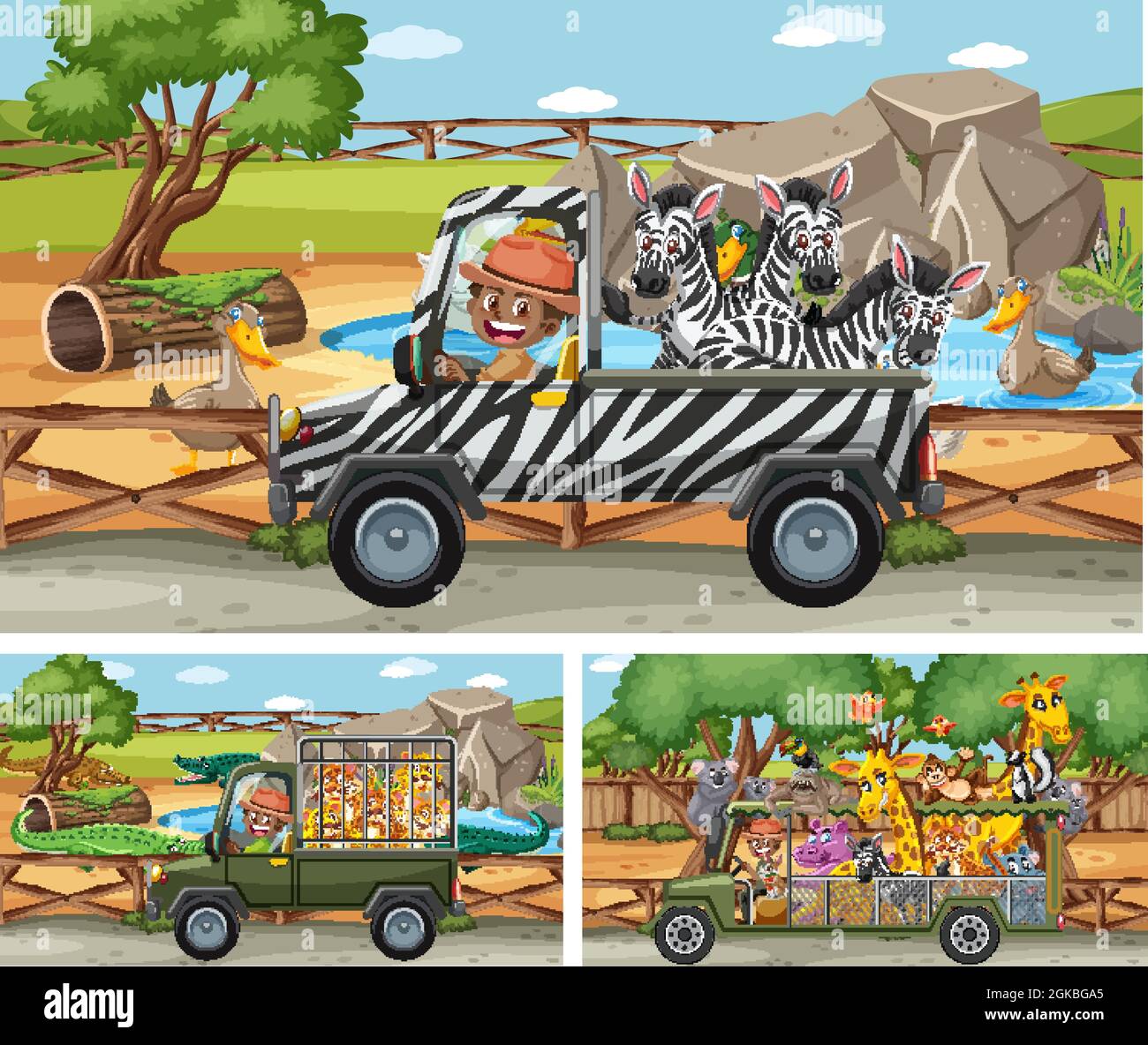 Africa bus tour Stock Vector Images - Alamy