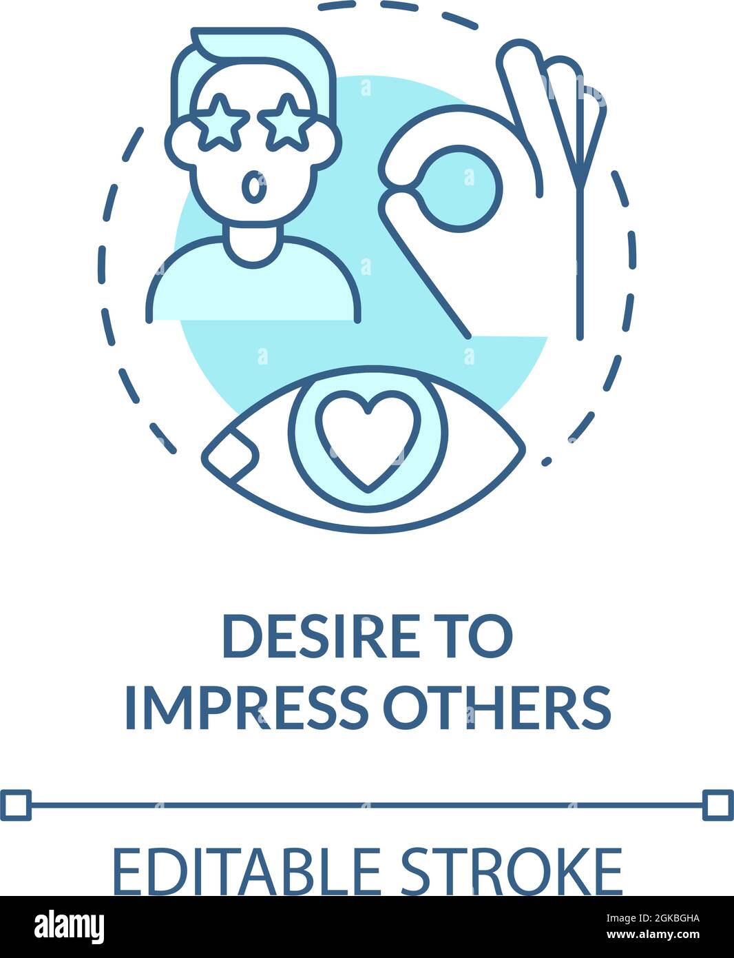 Desire to impress others blue concept icon Stock Vector Image & Art - Alamy