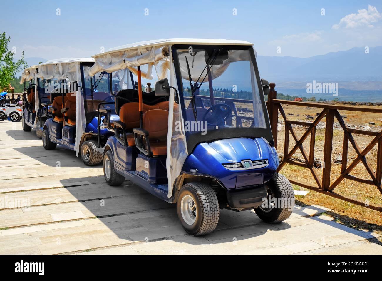 Modern buggies parked at resort Stock Photo - Alamy
