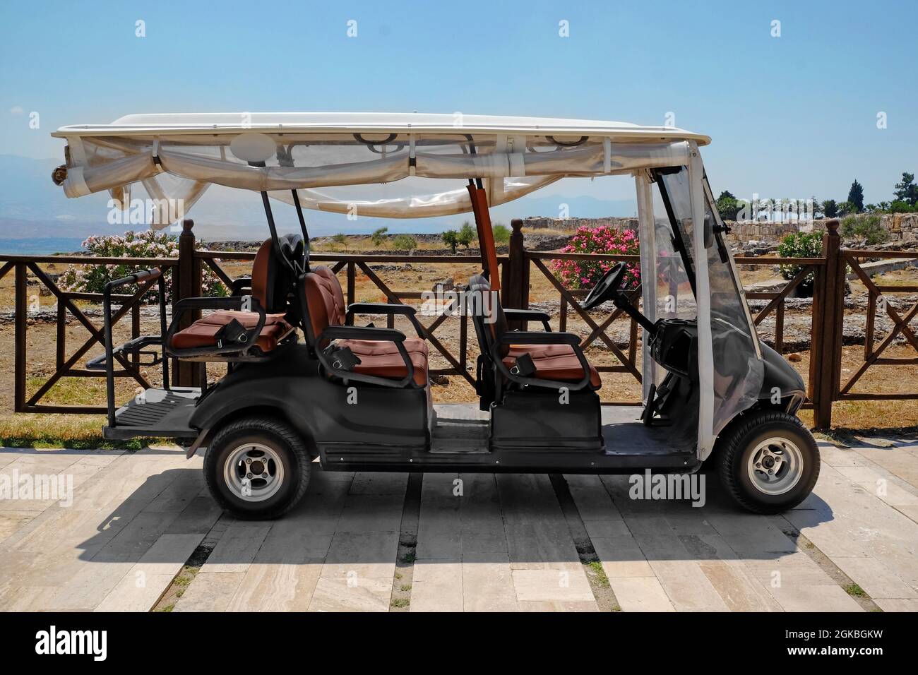 Modern buggy parked at resort Stock Photo - Alamy