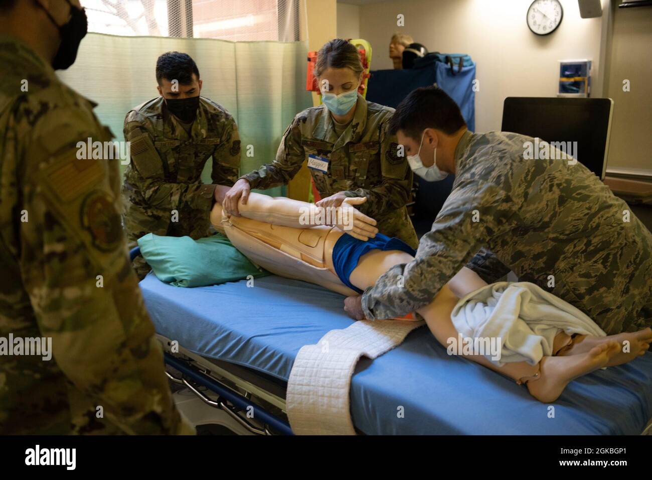 U.S. Air Force Capt. Maggie Spruce, center, 60th Surgical Operations ...