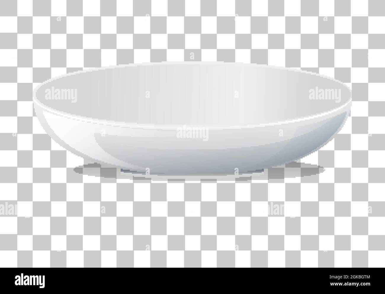 White plain plate on transparent background illustration Stock Vector ...