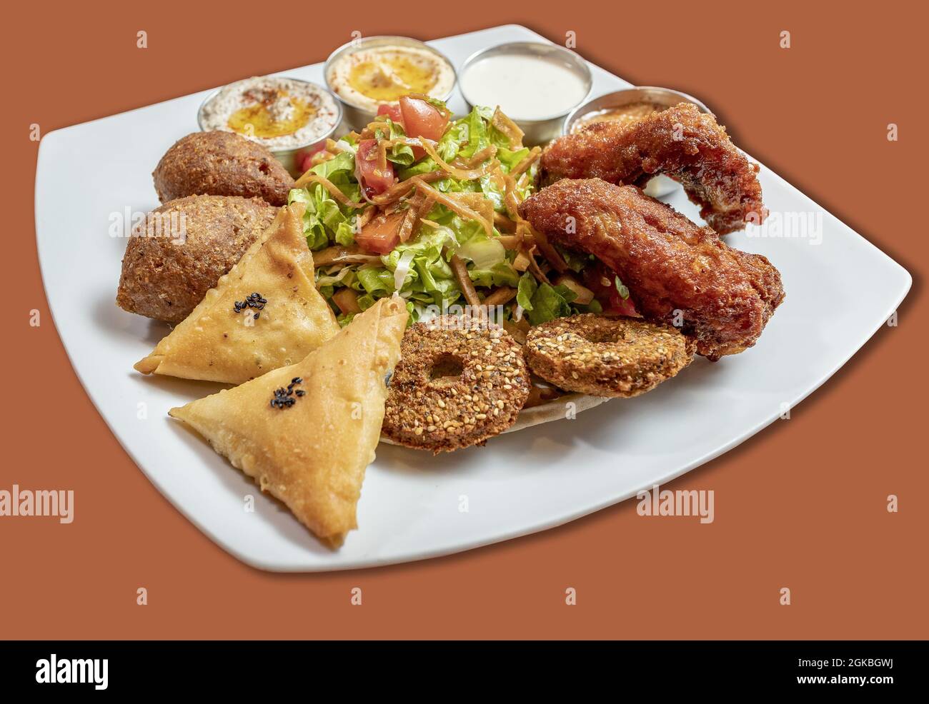 Mixed plate with different elaborations of Arab food Stock Photo - Alamy
