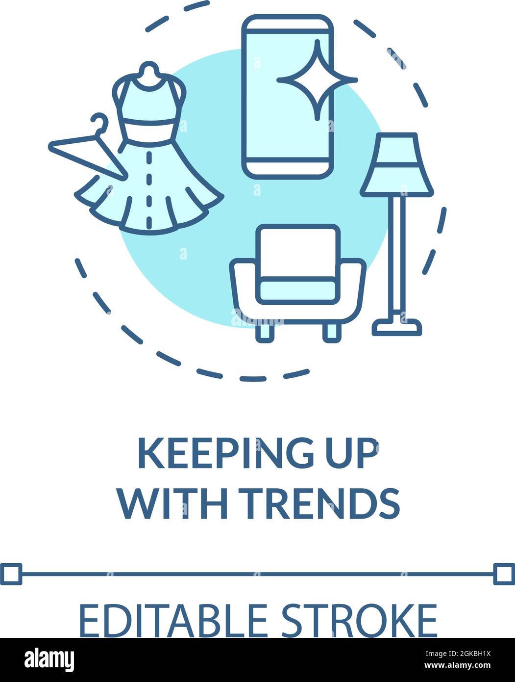 Keeping up with trends blue concept icon Stock Vector Image & Art - Alamy
