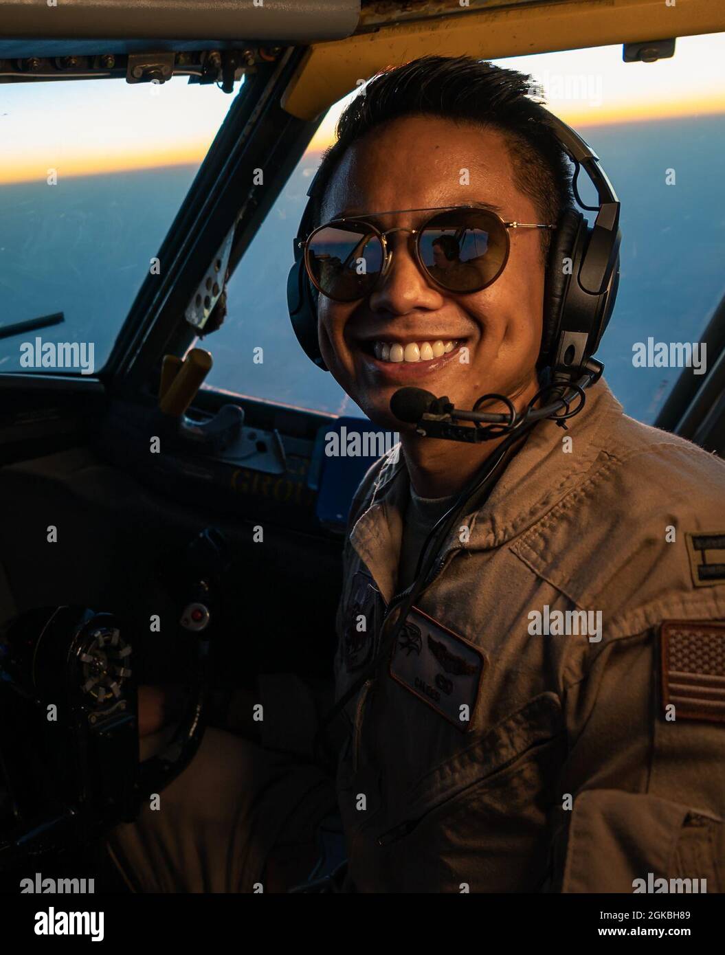 A U.S. Air Force KC-135 Stratotanker aircraft pilot, assigned to the ...