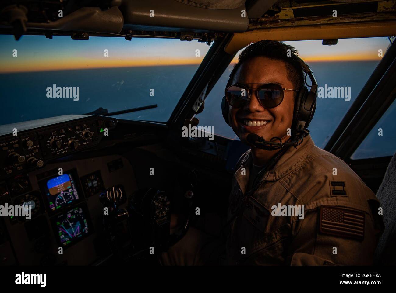 A U.S. Air Force KC-135 Stratotanker aircraft pilot, assigned to the ...