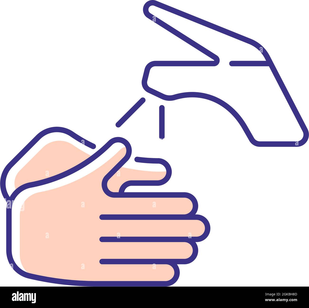 Wetting hands with water RGB color icon Stock Vector Image & Art - Alamy