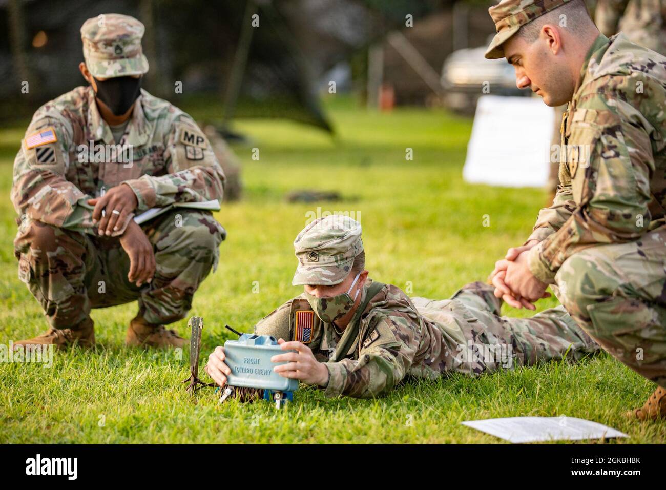 A Soldier from the 728th Military Police Battalion trains on the M18 ...