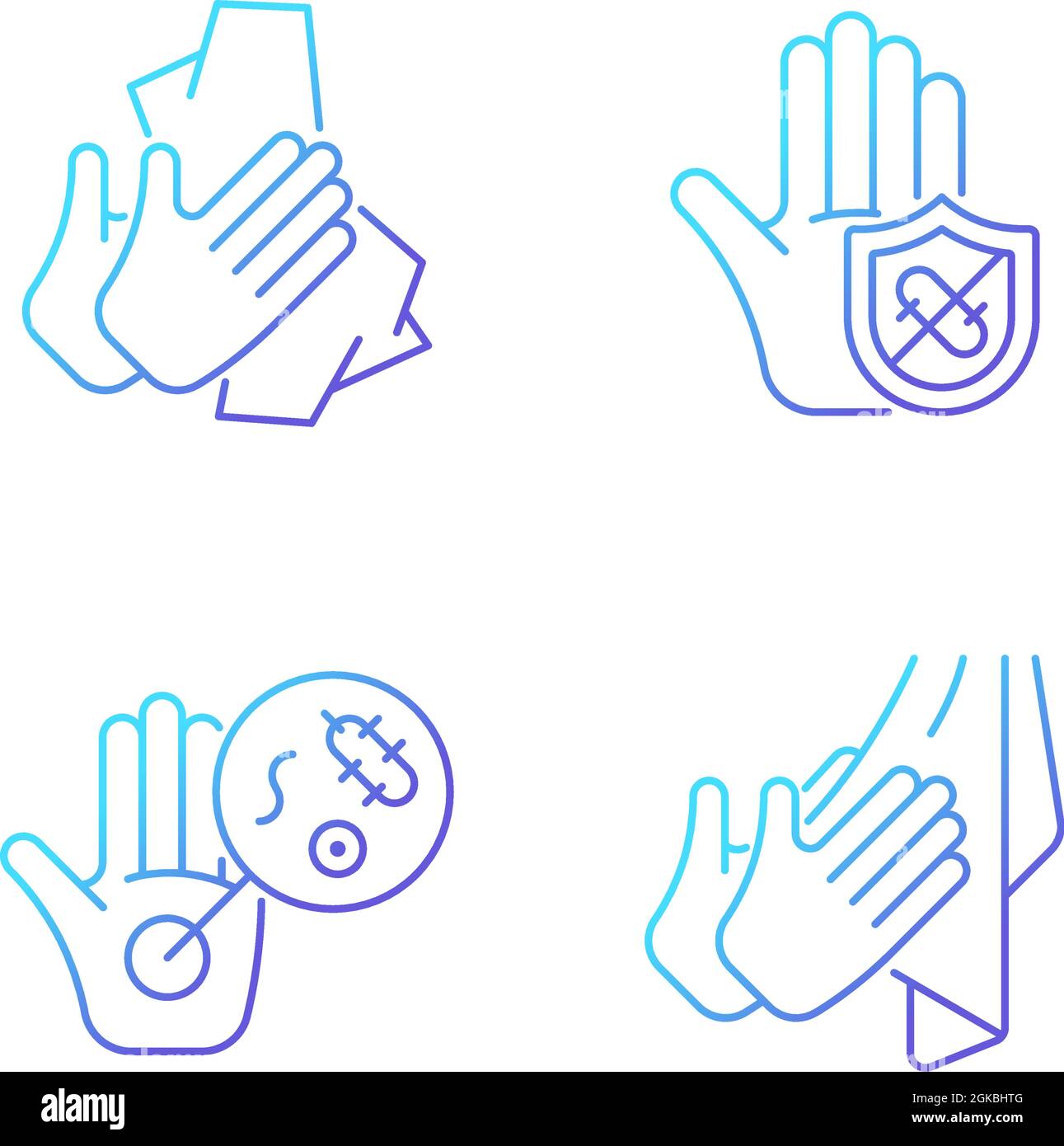 Infection prevention gradient linear vector icons set Stock Vector ...