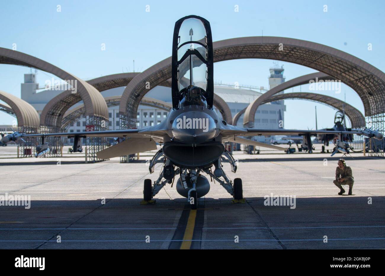 Airman 1st Class Kyle Boyd, Crew Chief, 96th Test Wing, observes engine ...