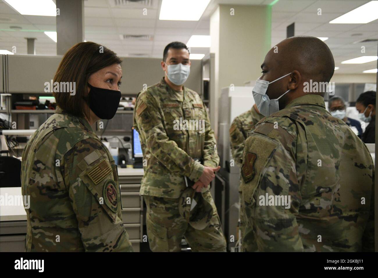 Chief Master Sgt. of the Air Force JoAnne Bass meets with 316th Medical Group personnel during a ...
