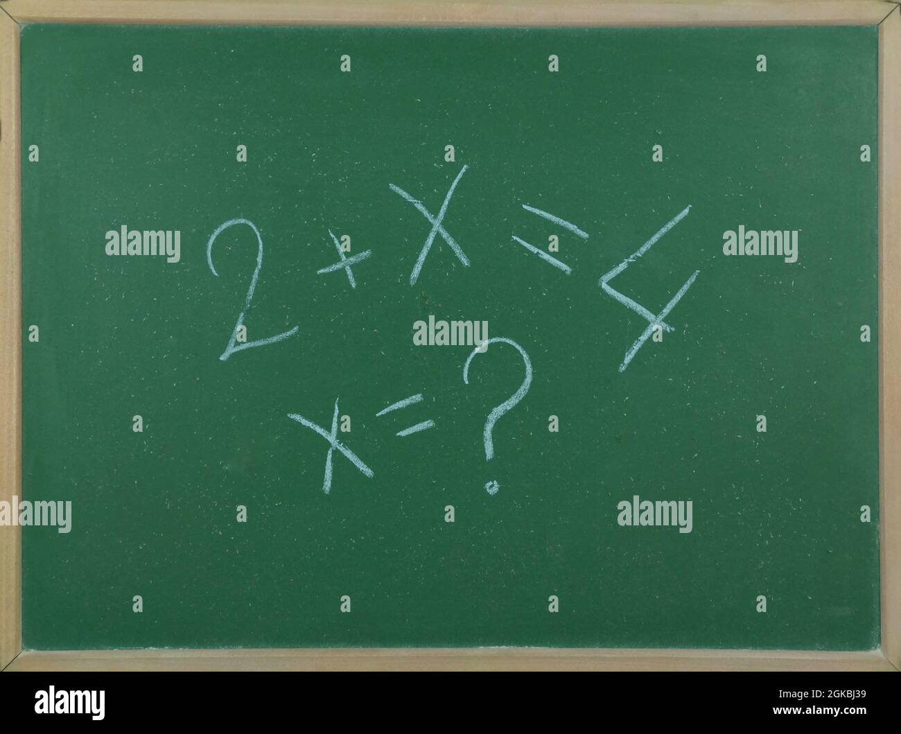 Solving an equation with one unknown. Equation with number 2 Stock ...