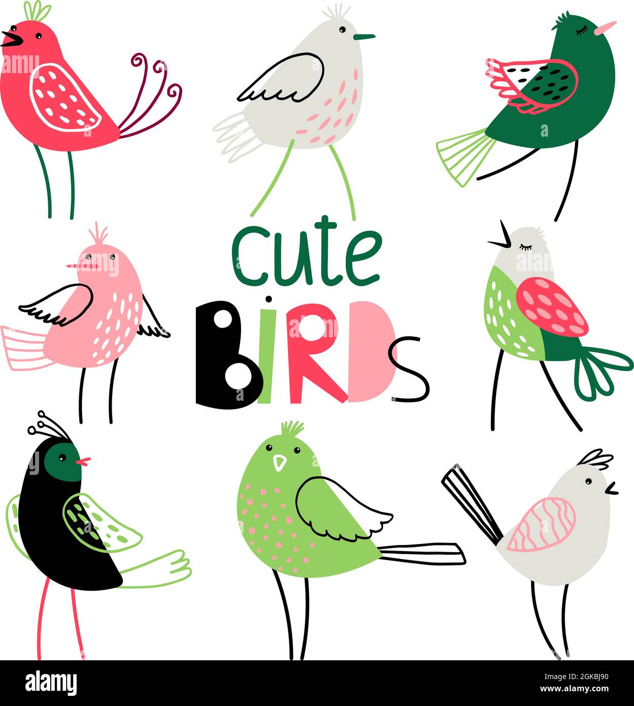 Set of charming birds Stock Vector Image & Art - Alamy
