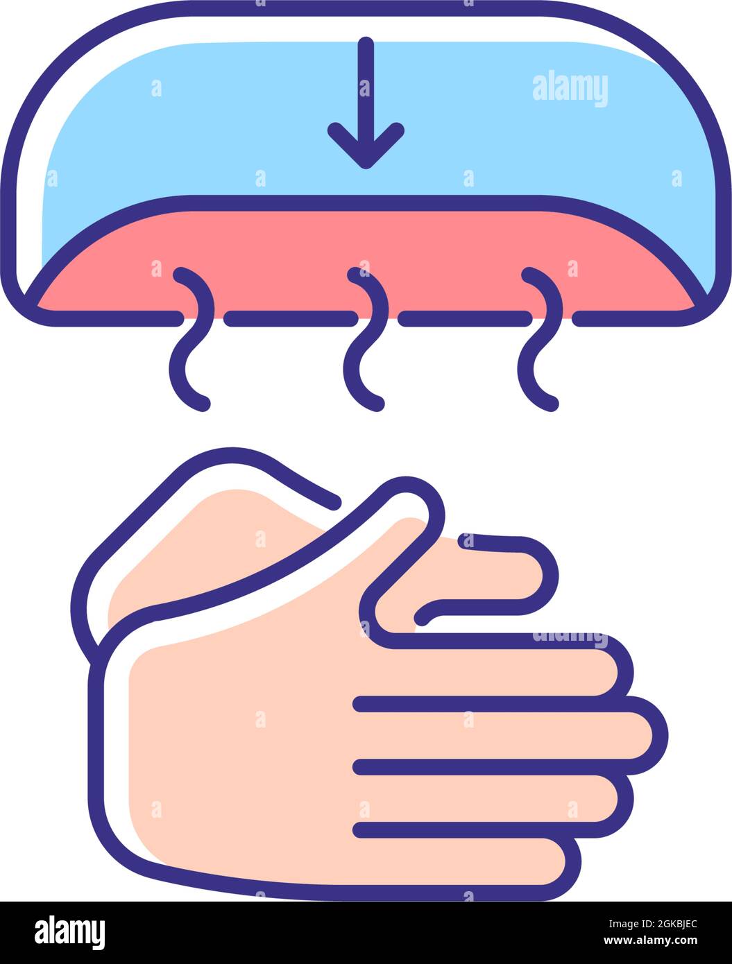 Air dry hands RGB color icon Stock Vector Image & Art - Alamy