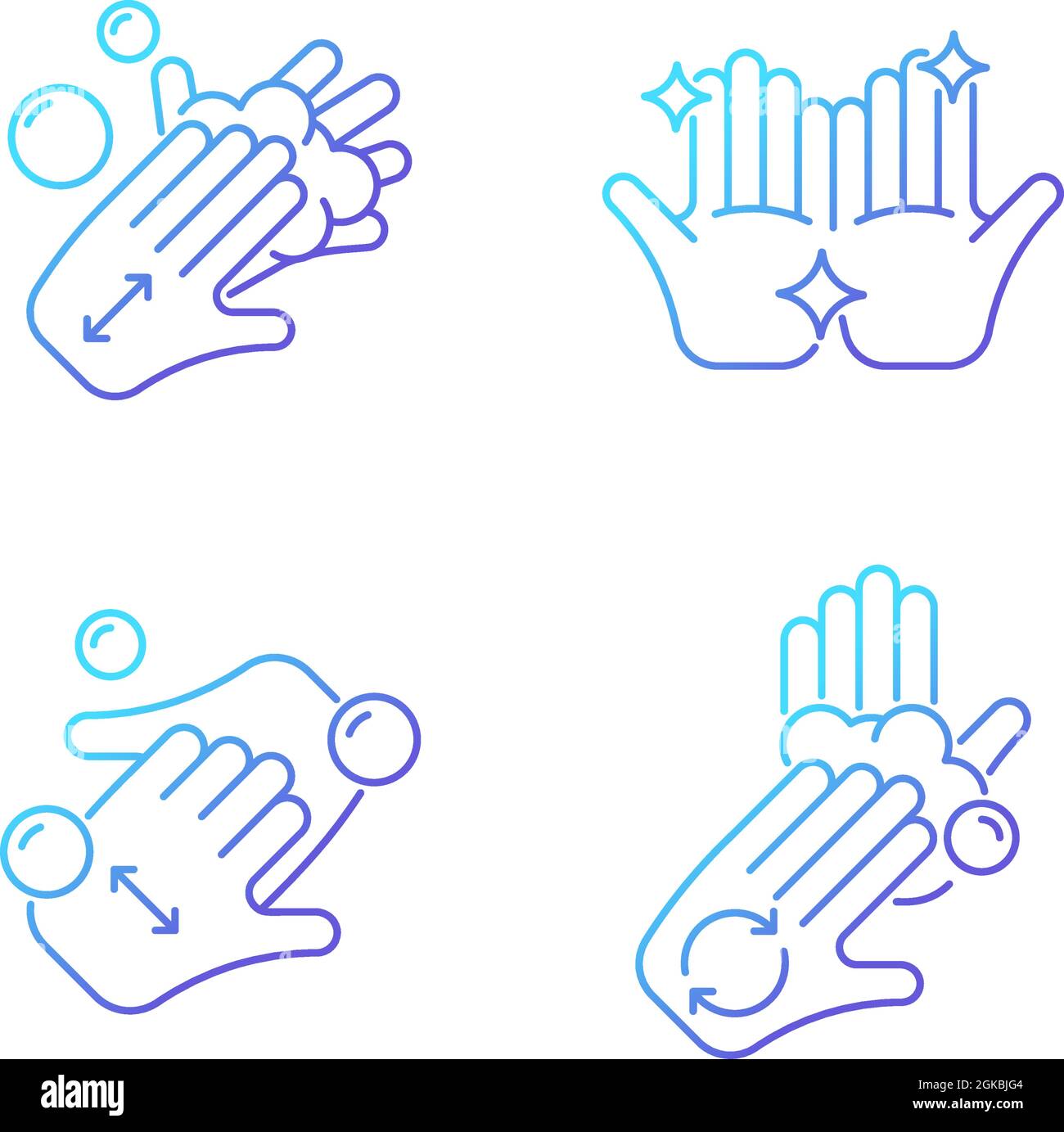 Washing hands instruction gradient linear vector icons set Stock Vector Image & Art - Alamy