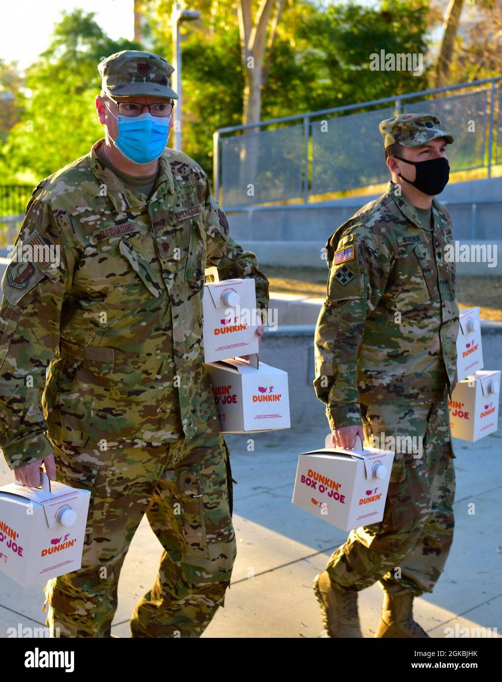 U.S. Army Lt. Col. George Burchuck, right, 1st Battalion, 144th Field ...