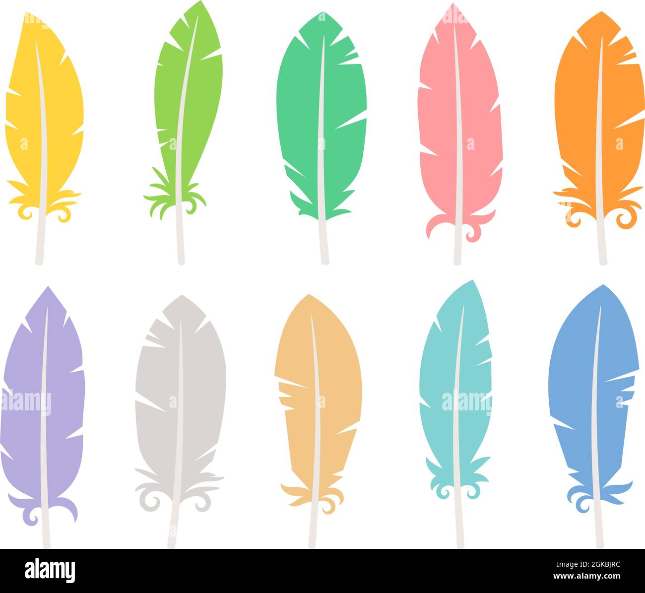 Collection of colored bird feathers Stock Vector Image & Art - Alamy