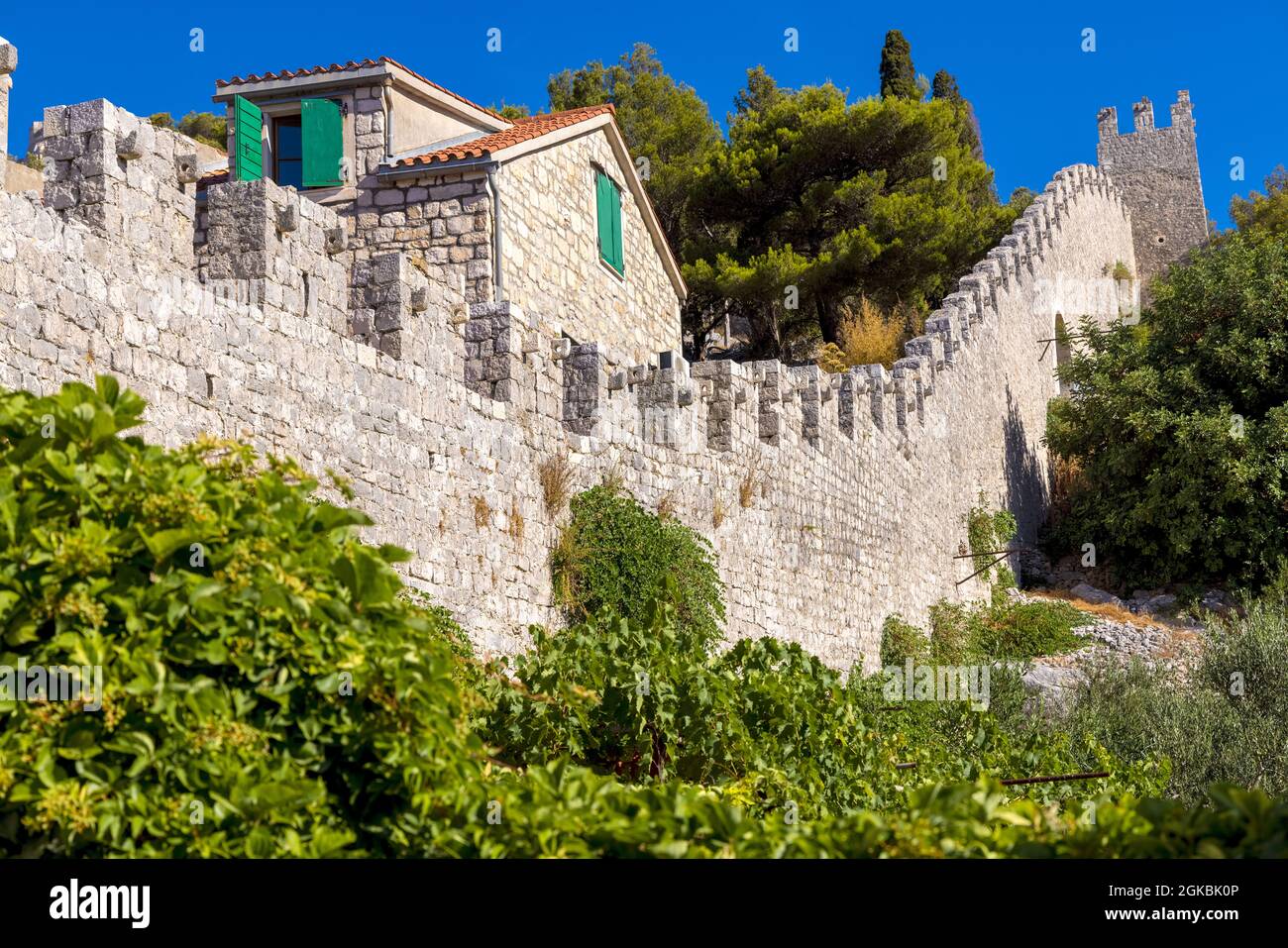 Ancient fort Fortica in Hvar town on Hvar island, Croatia Stock Photo ...