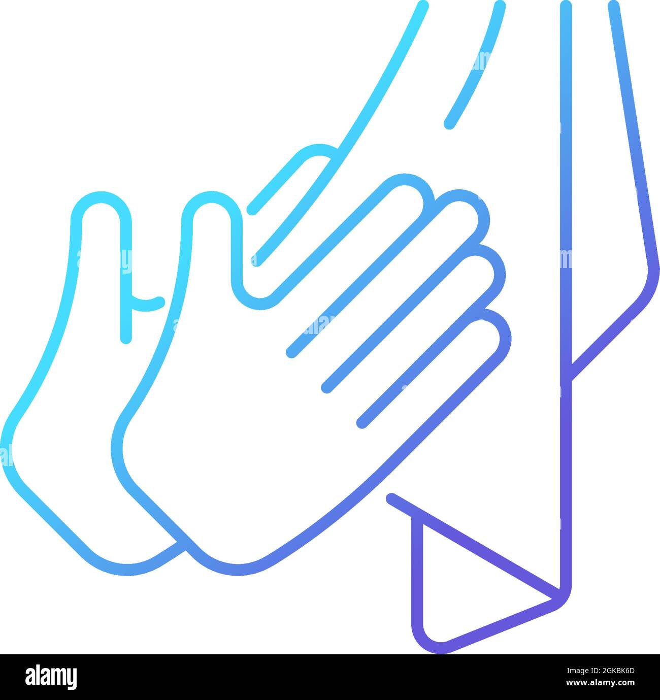 Dry hands with towel gradient linear vector icon Stock Vector Image ...