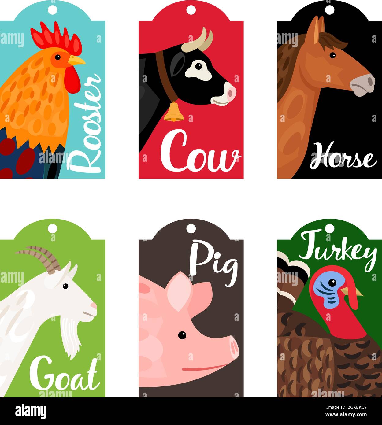 Collection of labels with farm animals Stock Vector Image & Art - Alamy