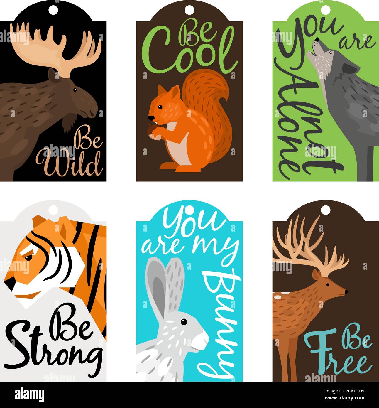 Collection of labels with wild animals Stock Vector Image & Art - Alamy