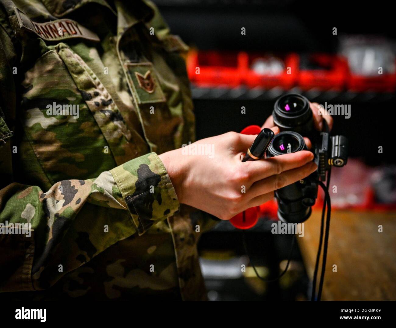 U.S. Air Force Tech. Sgt. Rainey Cannady, an aircrew flight equipment ...
