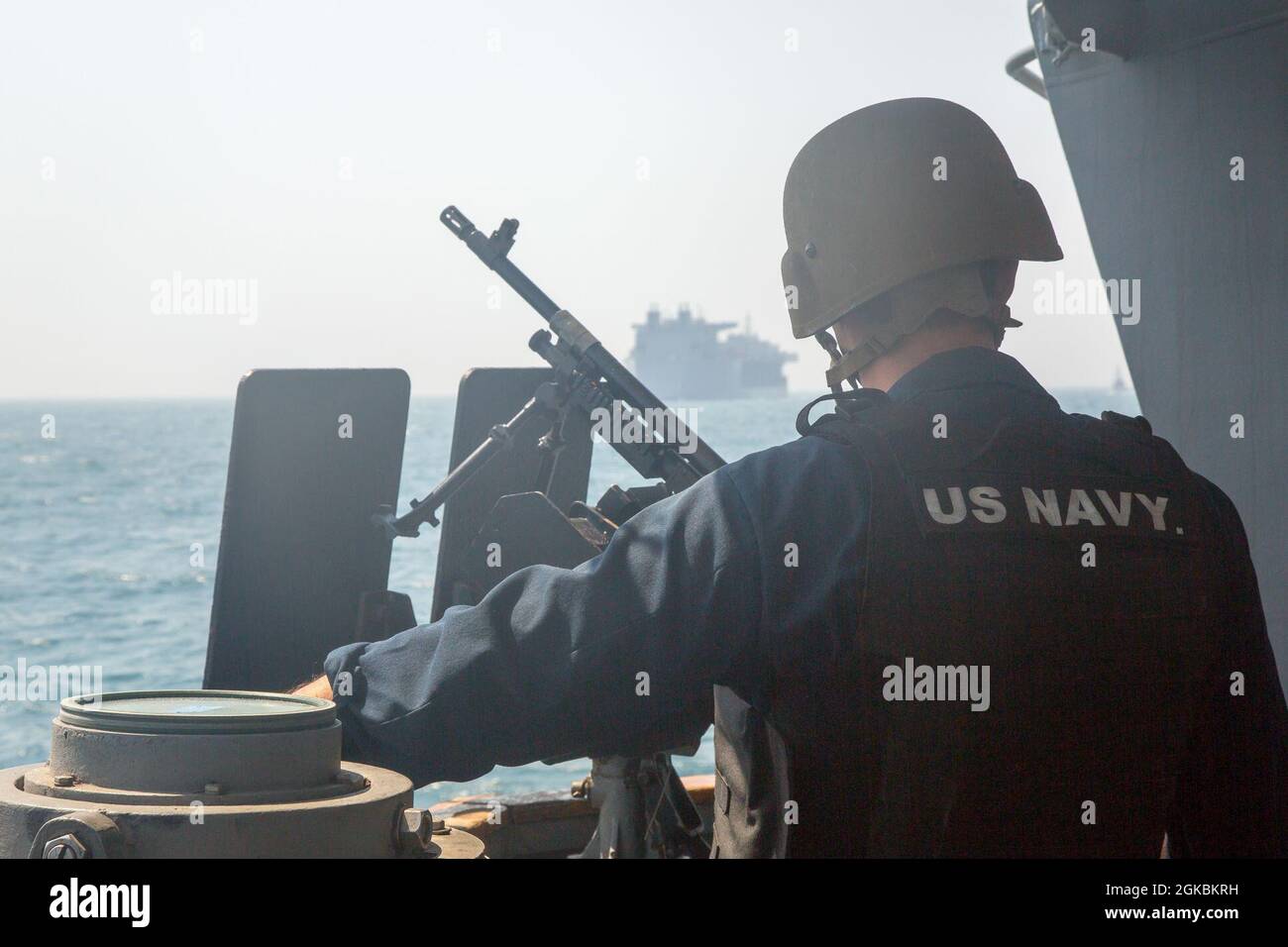 210305-A-MU580-1059 ARABIAN GULF (Mar 5, 2021) – Gunner’s Mate 3rd Class Michael Myers assigned ...