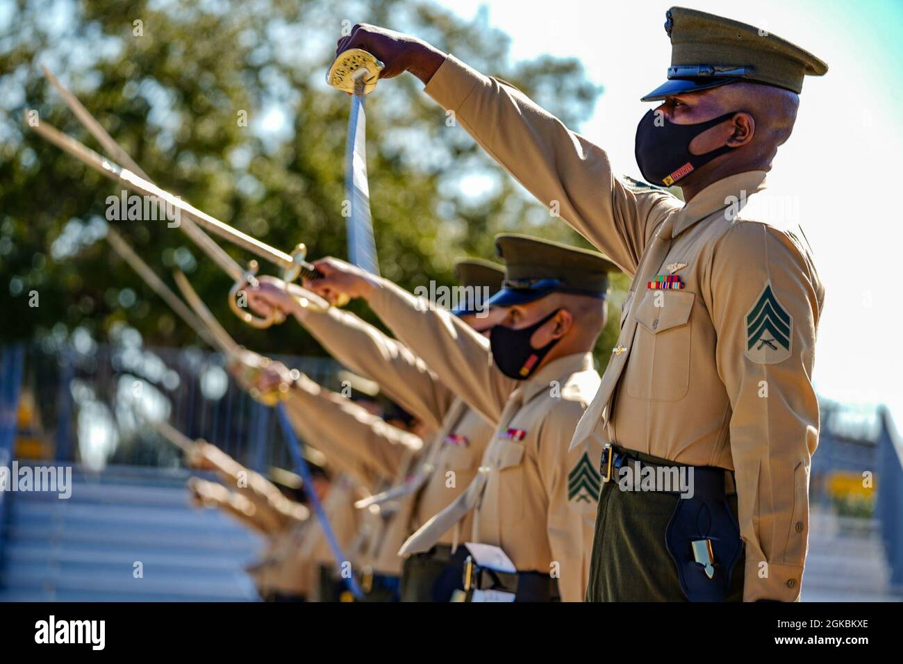 Drill Instructor School students undergo a drill evaluation as part of ...