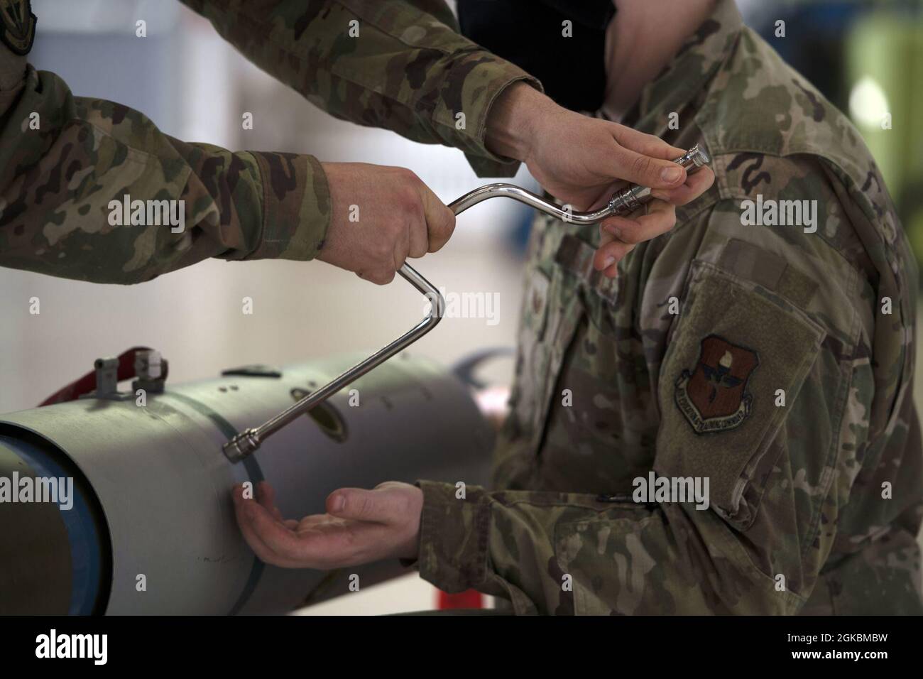U.S. Air Force 33rd Aircraft Maintenance Squadron weapons load crew ...