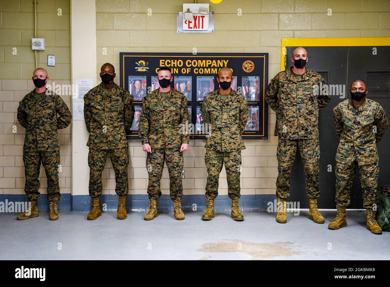 Drill Instructor School students practice squad bay procedures during a ...