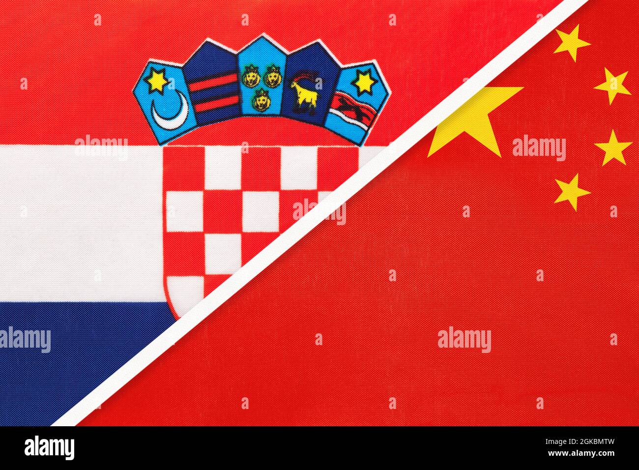 Croatia and China or PRC, symbol of country. Croatian vs Chinese ...
