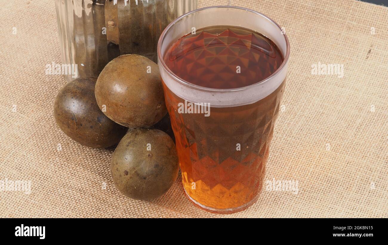 Monk fruit or Luo Han Guo. Dried fruits for healthy sweetener drink ...