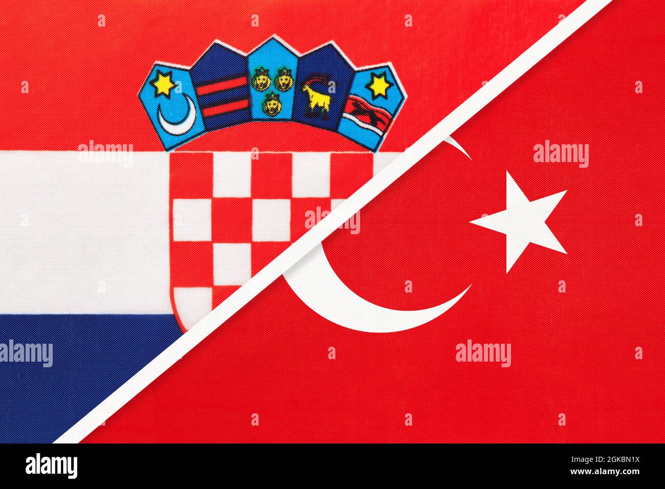 Croatia and Turkey, symbol of country. Croatian vs Turkish national ...