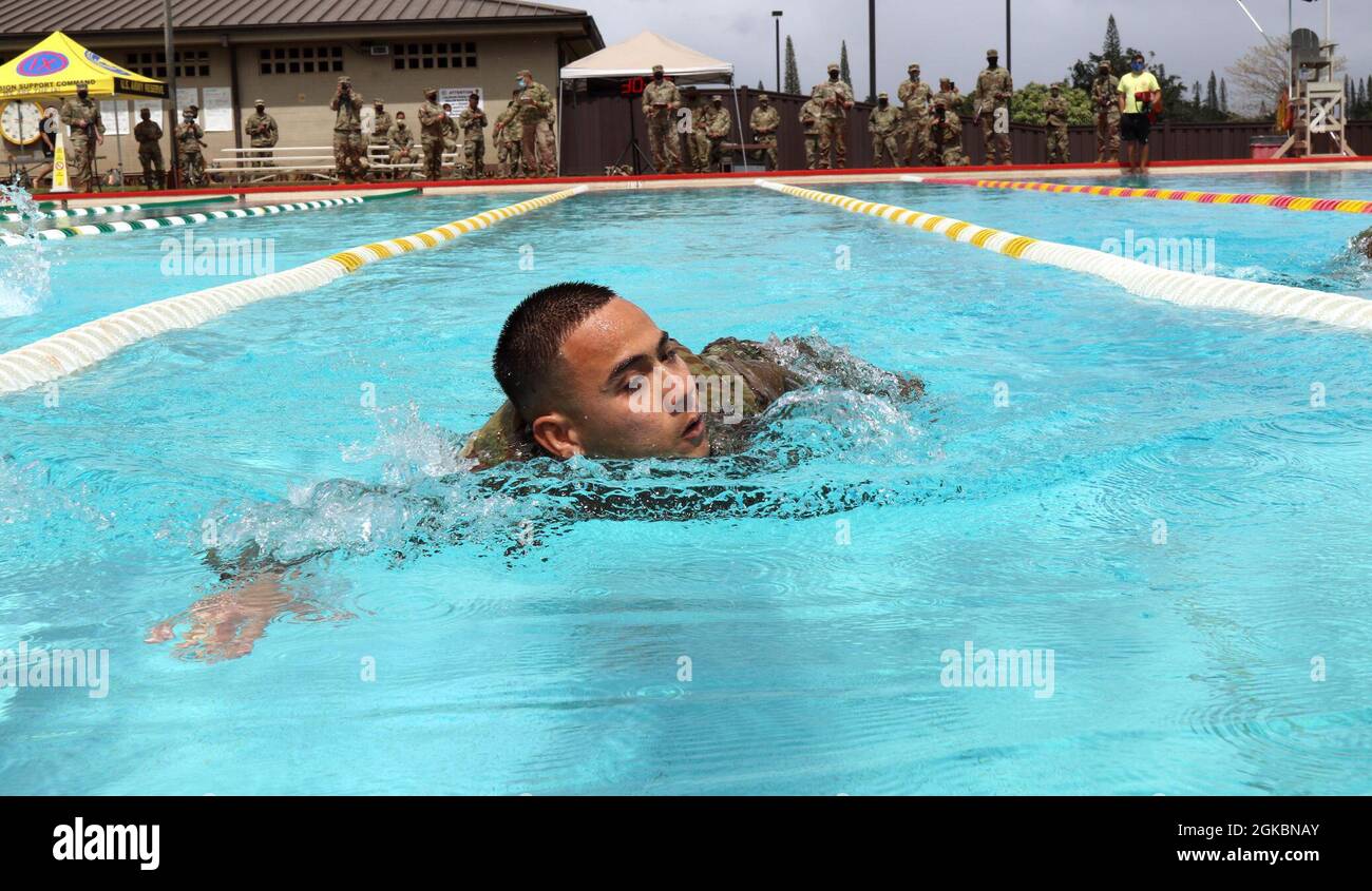 Hawaii Army National Guard Spc. Trent J. Ishizu participates in the ...
