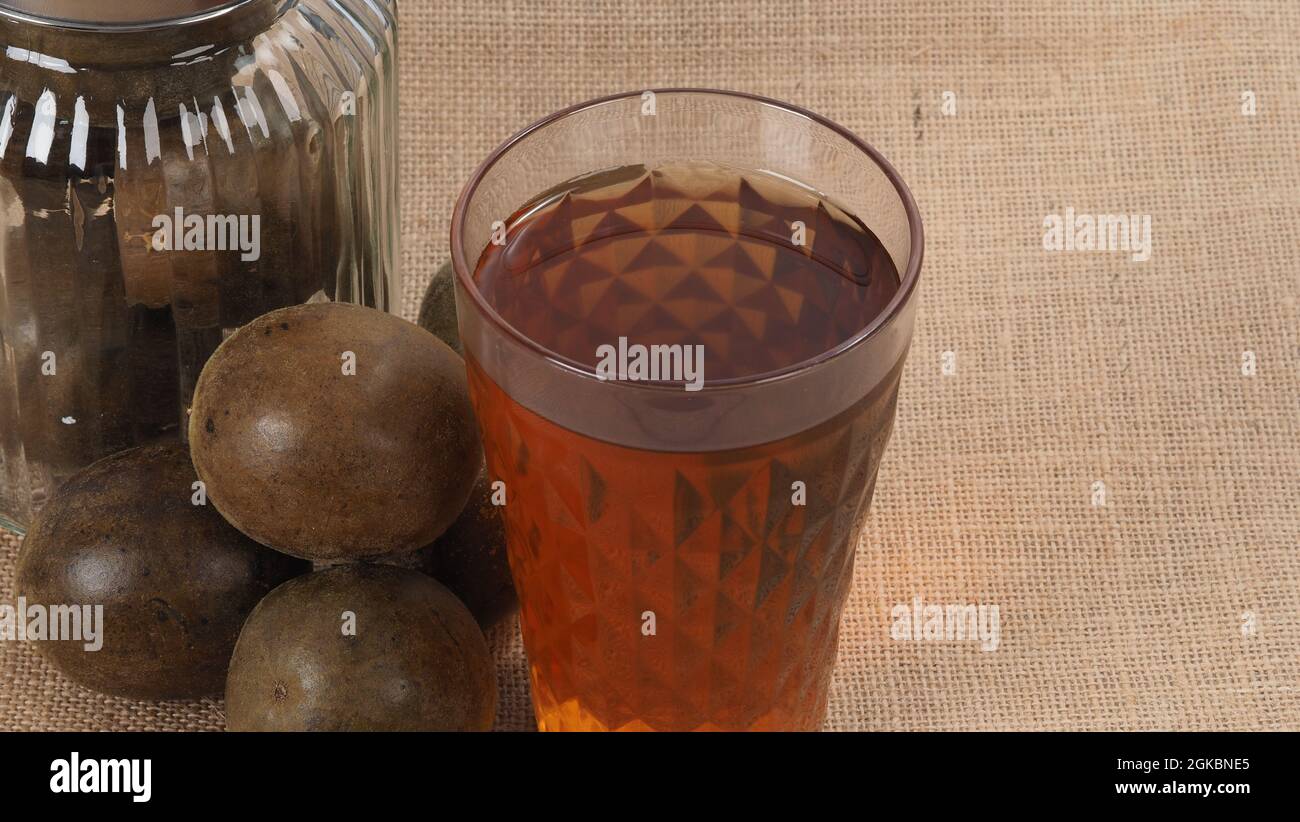 Monk fruit or Luo Han Guo. Dried fruits for healthy sweetener drink ...