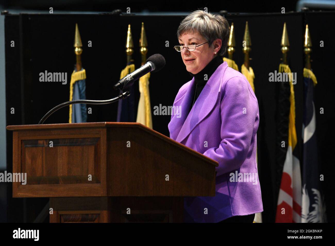 AFMC Executive Director, Patricia M. Young, provides remarks during the ...