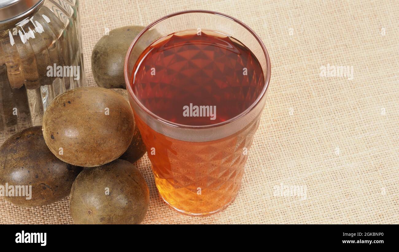 Monk fruit or Luo Han Guo. Dried fruits for healthy sweetener drink ...