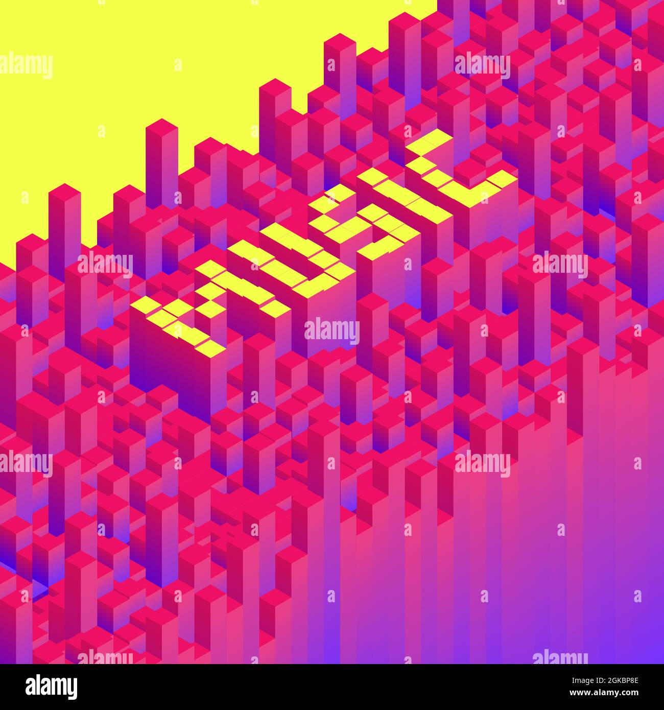 Word Music made of audio levels blocks. Colorful geometric pattern made ...