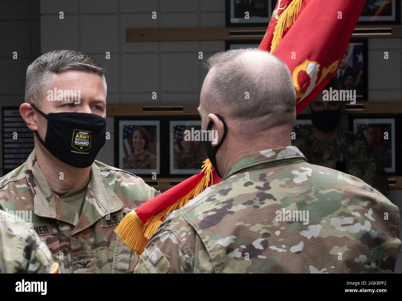 Col. William Wagner passes the guidon for the 124th Regiment (Regional ...