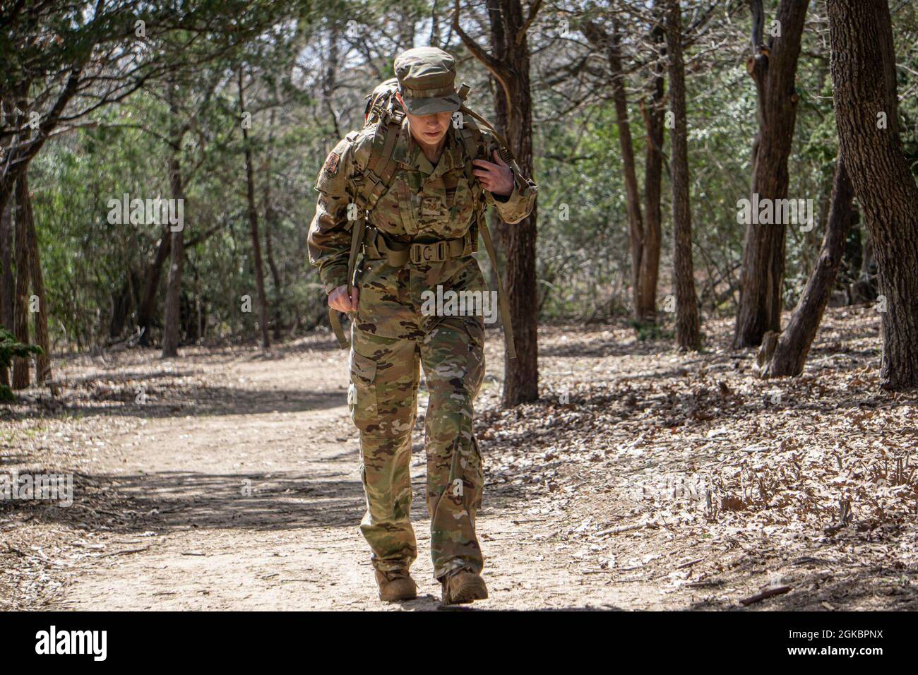 Texas Military Department Best Warrior Competitors conduct the 9 mile ...