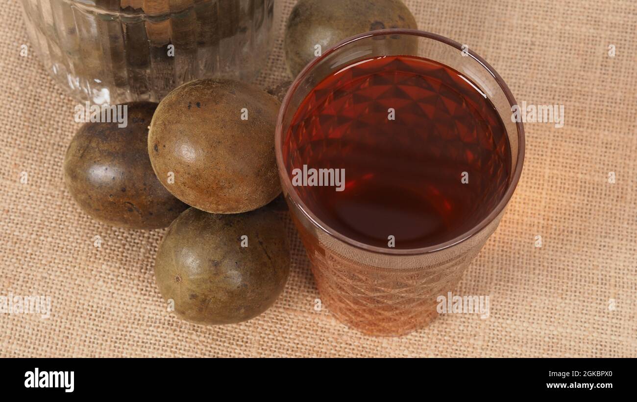 Monk fruit or Luo Han Guo. Dried fruits for healthy sweetener drink ...