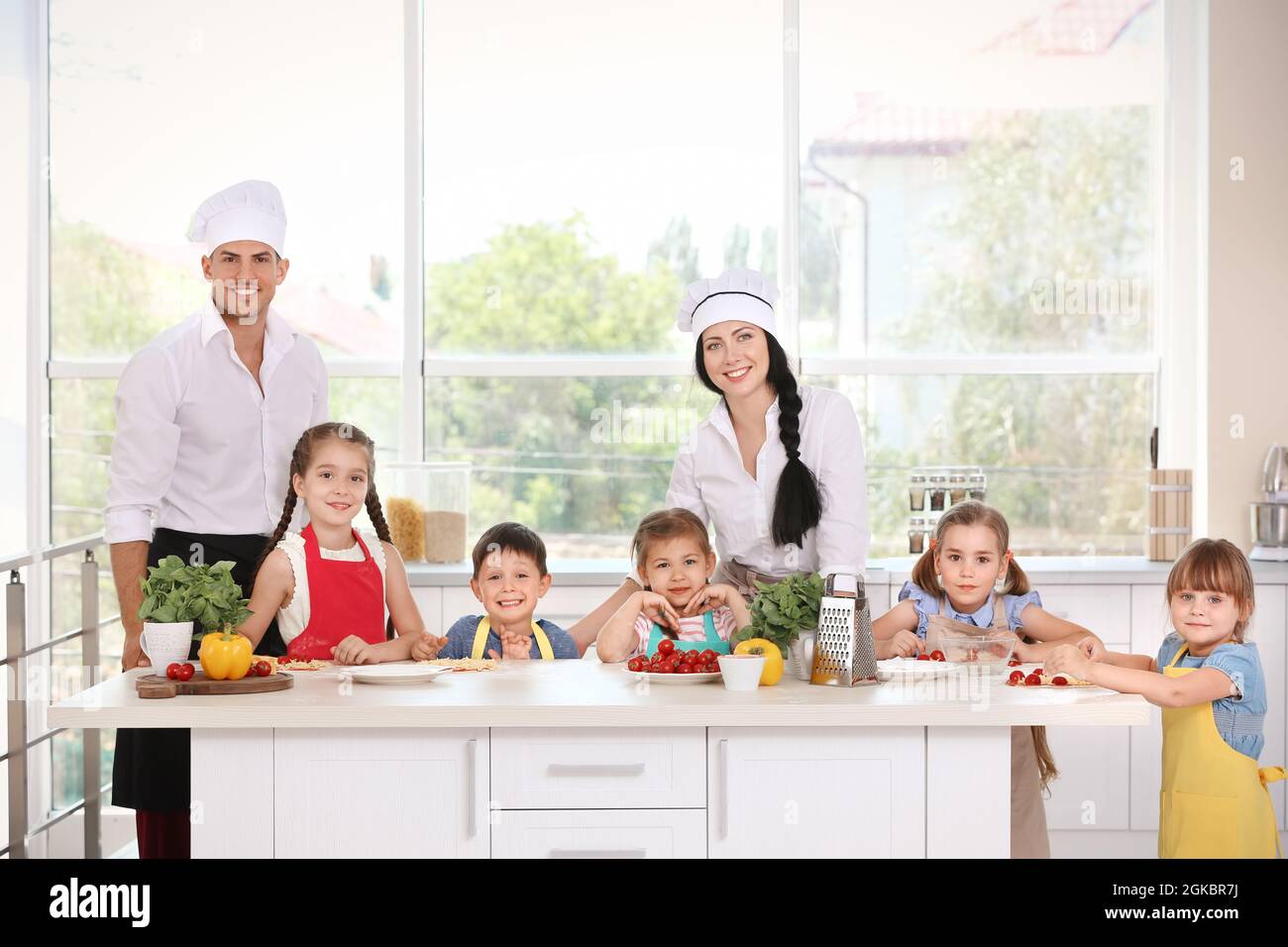 Cooking school children pizza dough hi-res stock photography and images ...