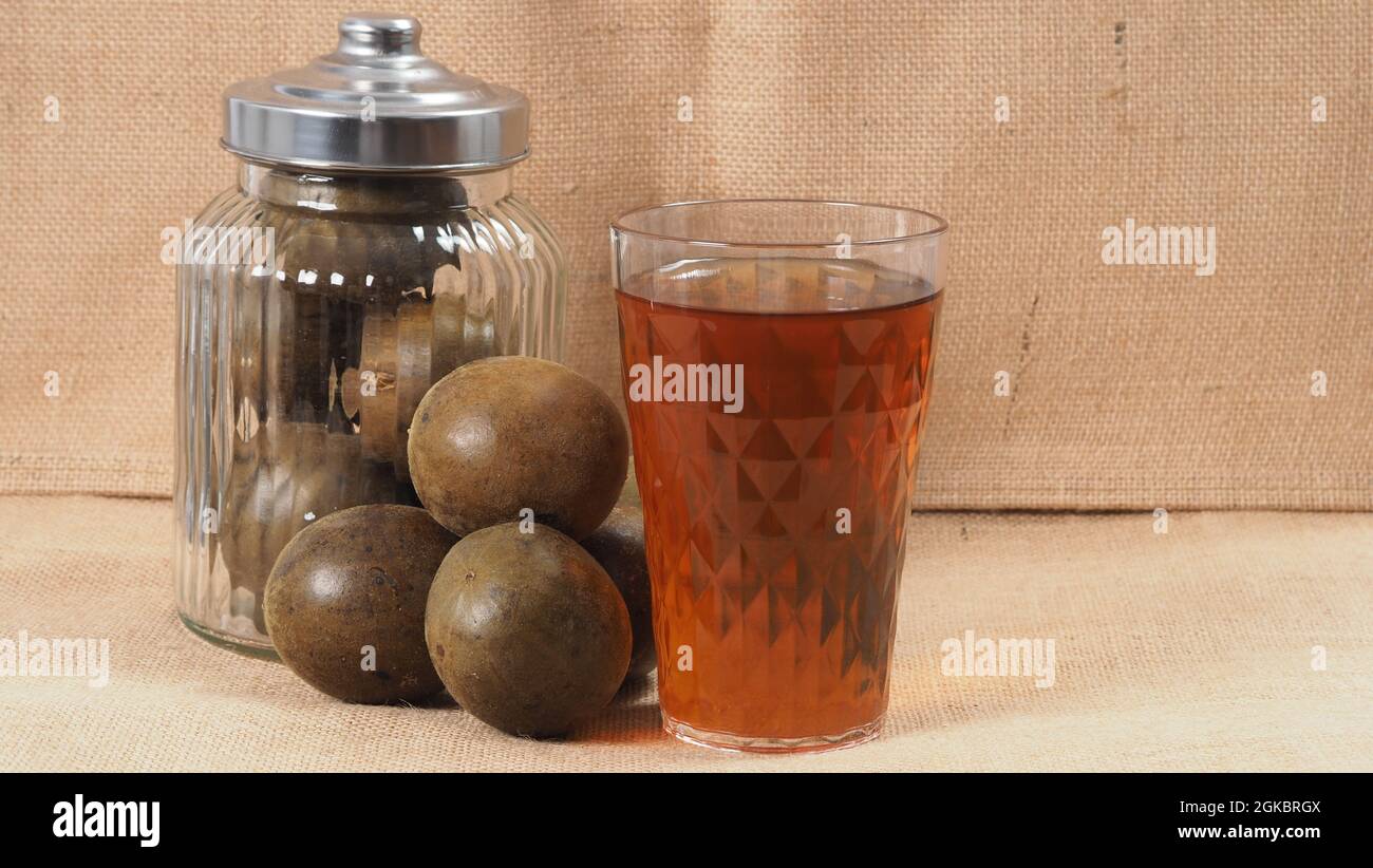 Monk fruit or Luo Han Guo. Dried fruits for healthy sweetener drink ...